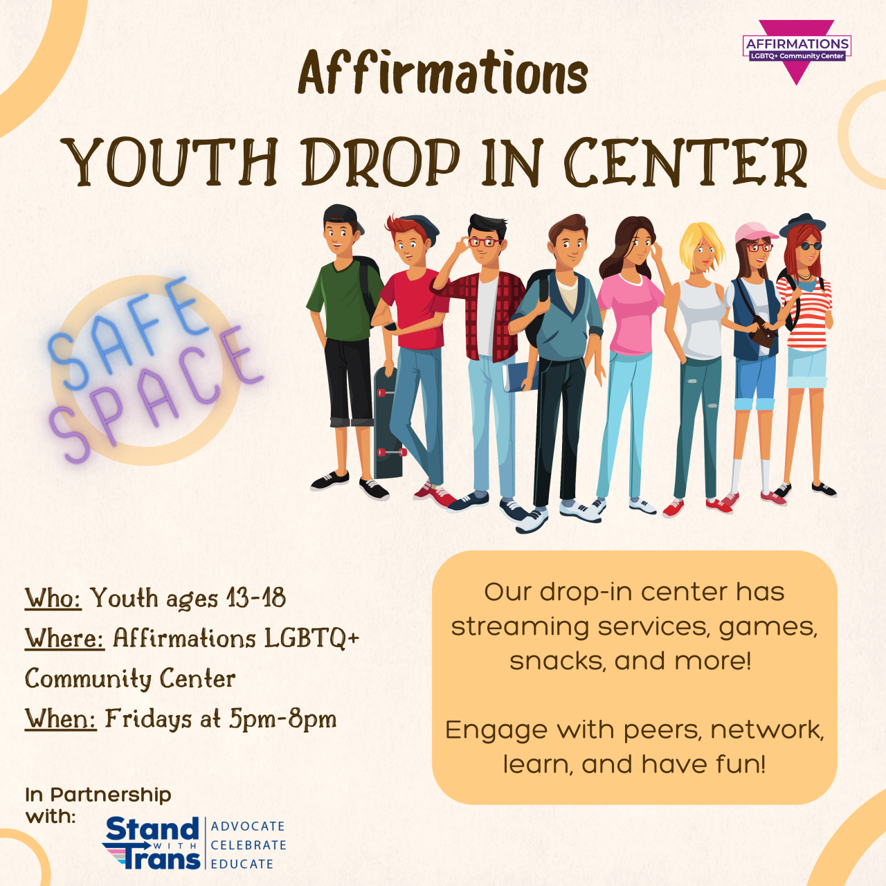 Youth Drop-In Space | Stand with Trans: Support for Trans Youth & their ...
